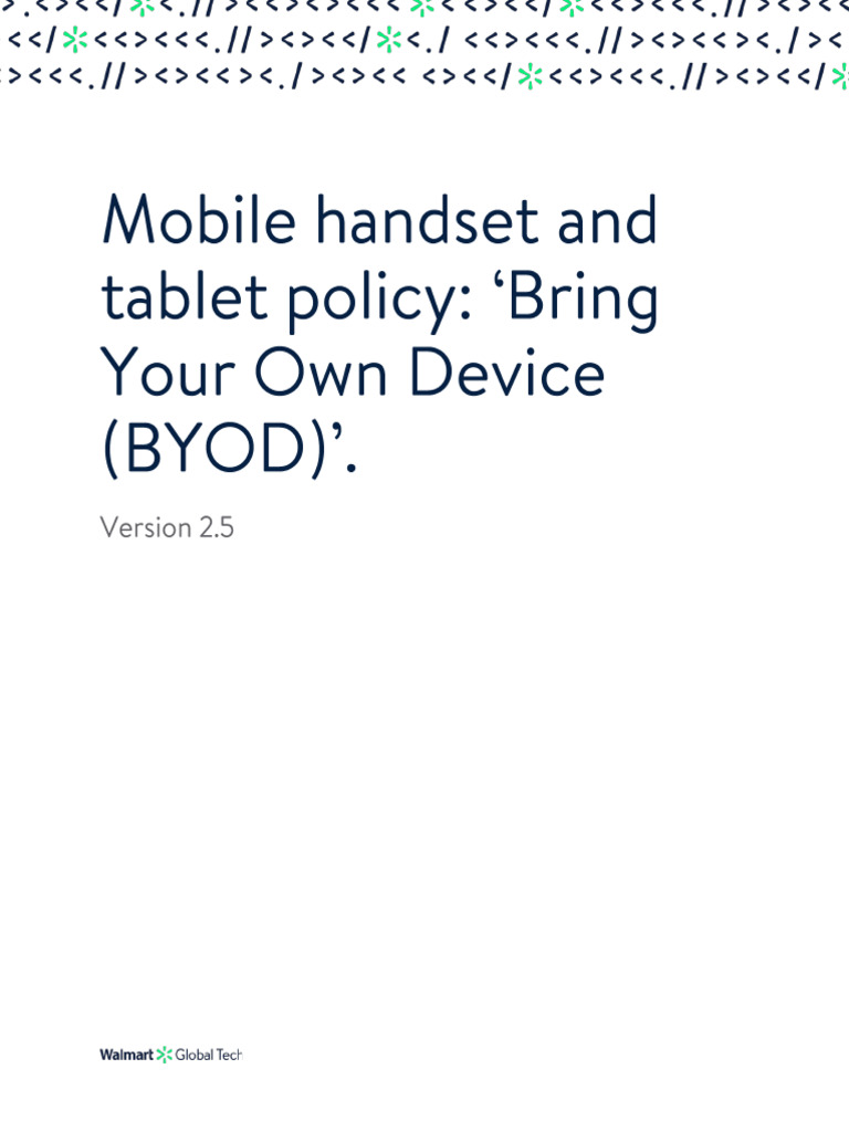 Mobile Handset and Tablet Policy - Bring Your Own Device - August - 28 ...