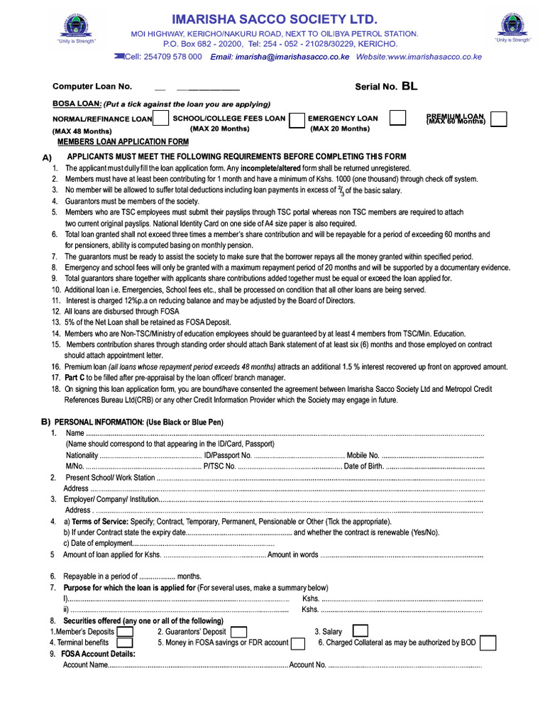 Bosa Loan Forms | PDF | Loans | Interest
