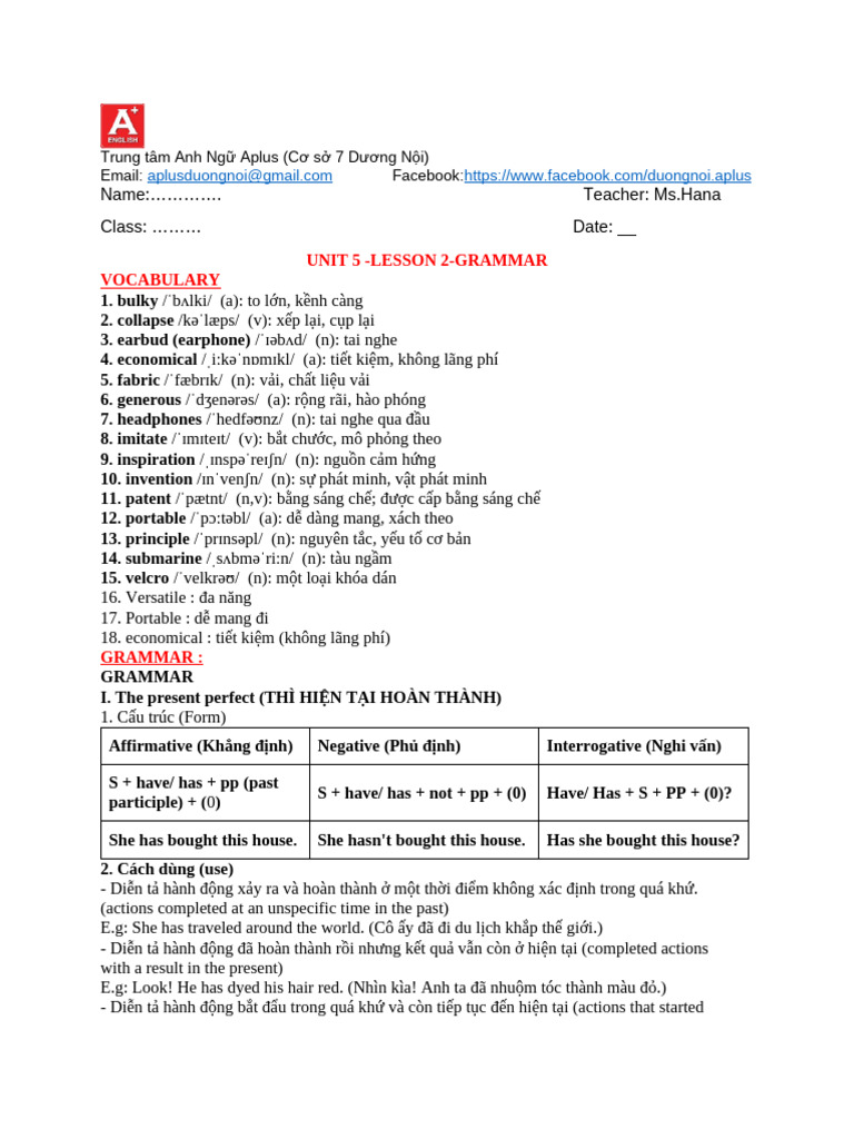 Unit 5-Lesson 2 | PDF