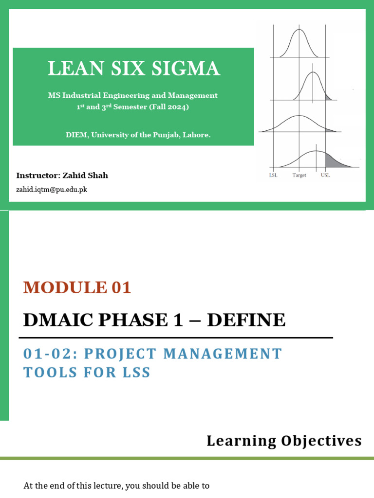 01-02 Lec05 DMAIC Phase 1 - Define - Project Management Tools For LSS ...