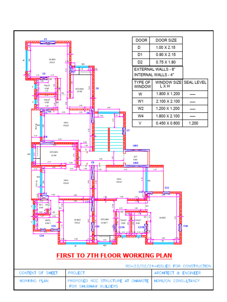 1ST To 7TH Floor Working Plan-1 | PDF