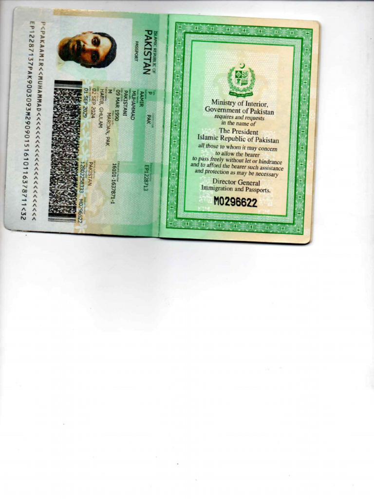 Muhammad Aamir Full Passport Scan | PDF
