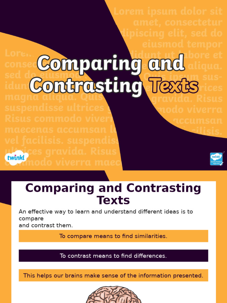 An-Introduction-To-Comparing-And-Contrasting-Texts-Presentation ...