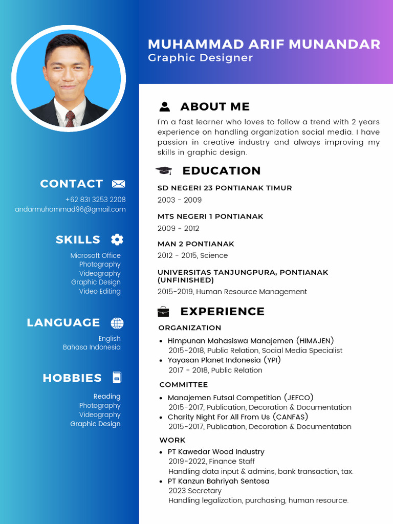 Tugas 1 - Muhammad Arif Munandar (Membuat CV) | PDF