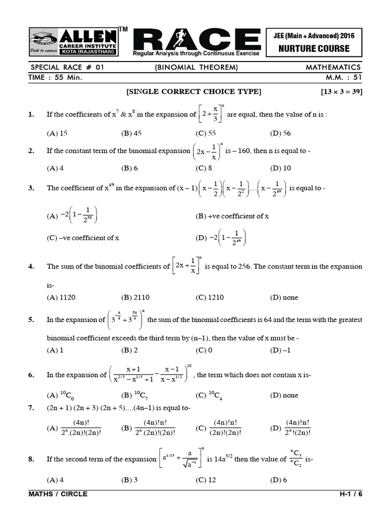 SPECIAL RACE (BT) # (01-03) - Student | PDF | Mathematical Analysis | Abstract Algebra