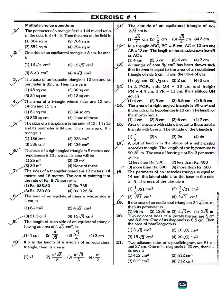 Gr 9 Maths Qb Herons Formula | PDF