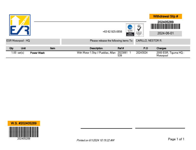 ESR 2024-06-01 RequesitionDetail | PDF