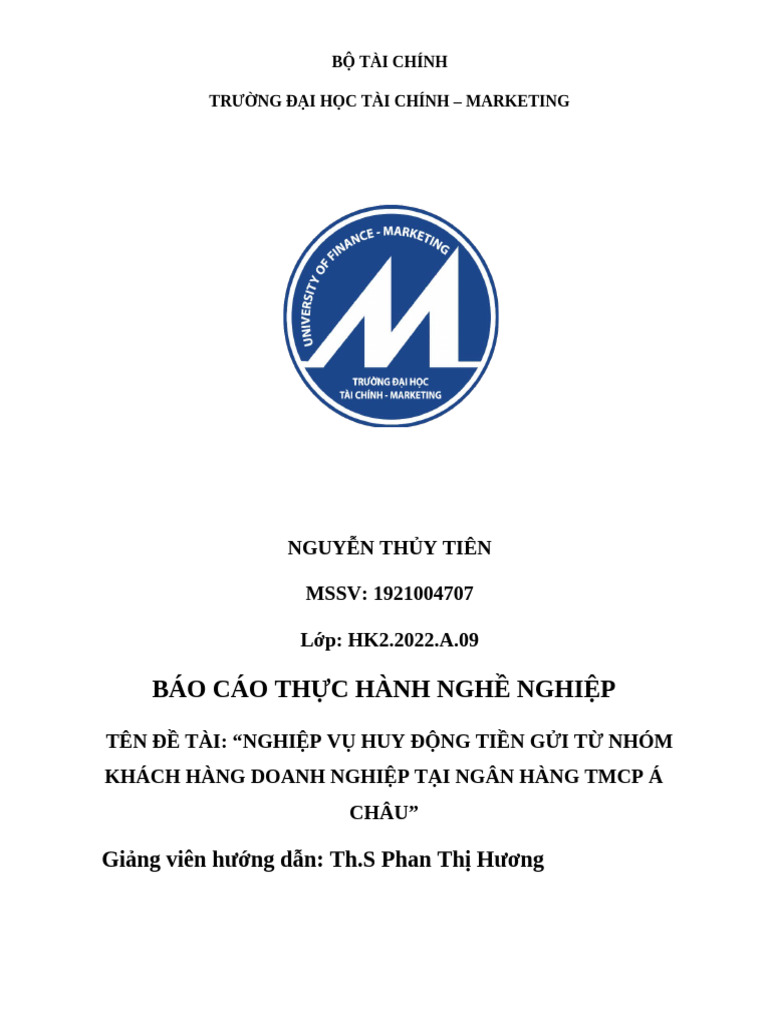 Nguyenthuytien 19210047007 BCTHNN Acb | PDF