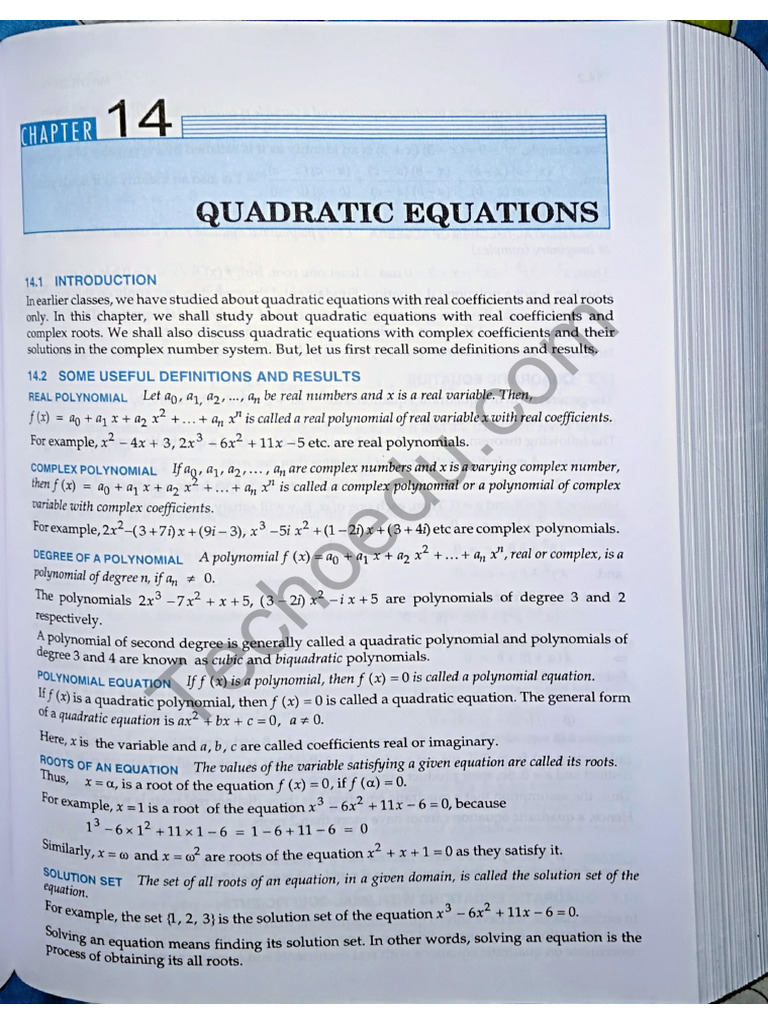 Chapter 14 Quadratic Equations (RD Sharma) PDF | PDF