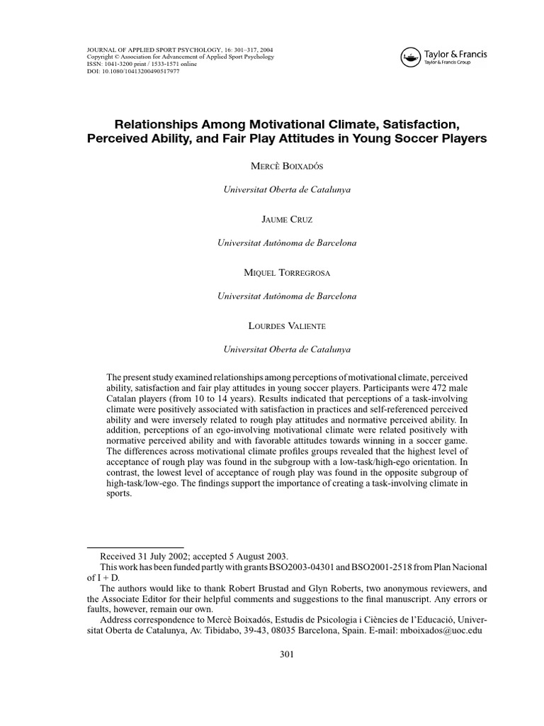 Motivatiional Climate and Fair Play Attitudes JASP | PDF | Factor Analysis | Motivation