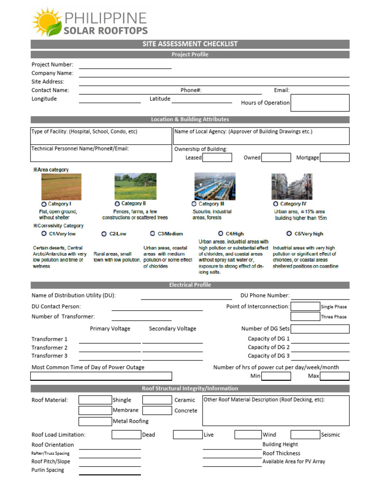 PSRI Rooftop Checklist - Technical (Site Assessment) DC2 | PDF | Roof ...