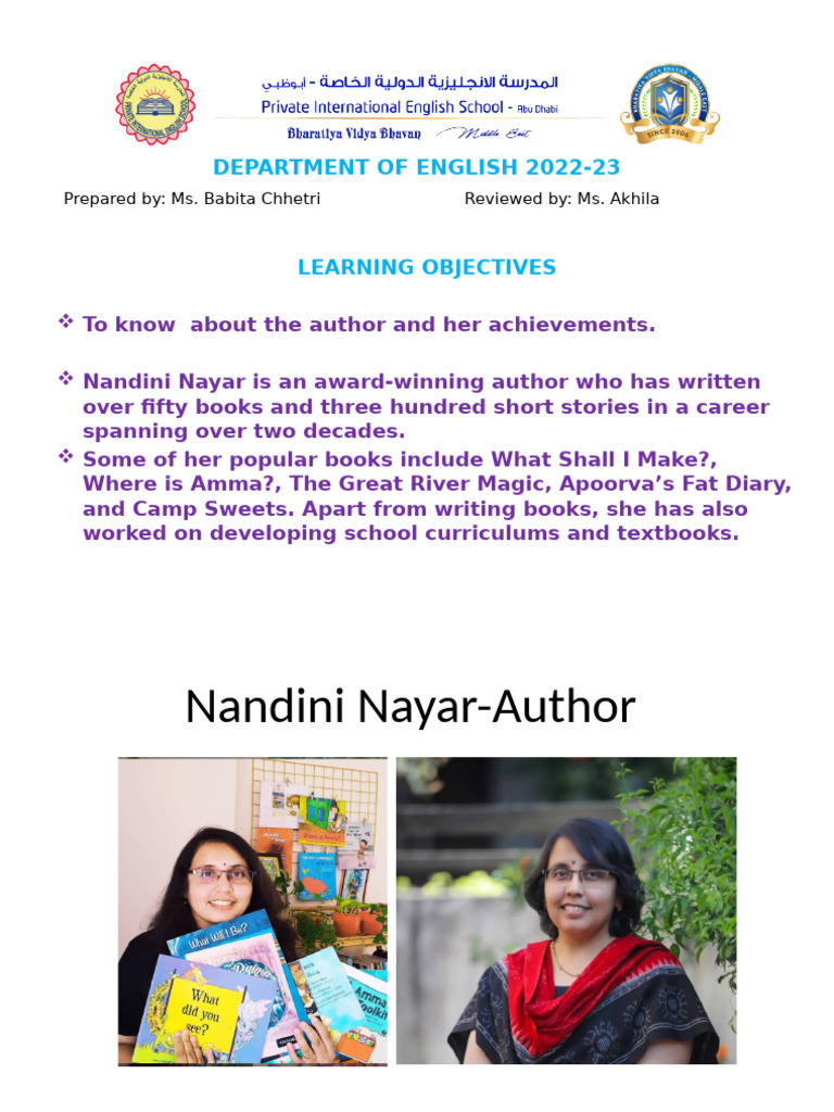 Nandini Nayar: Author Achievements | PDF