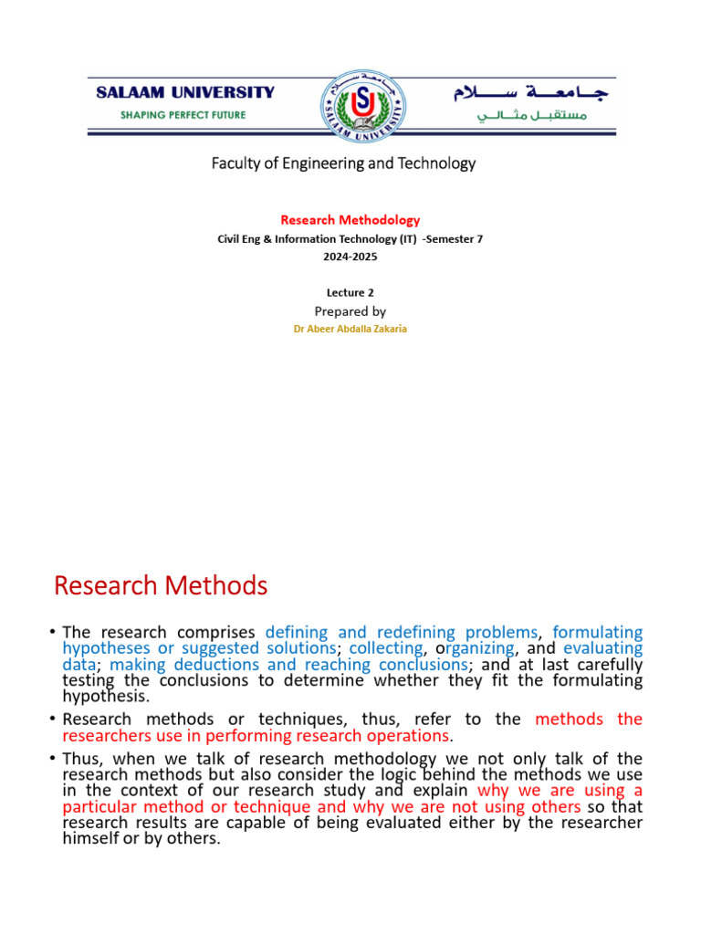 Research Methodology Lecture2 3 | PDF | Hypothesis | Statistics