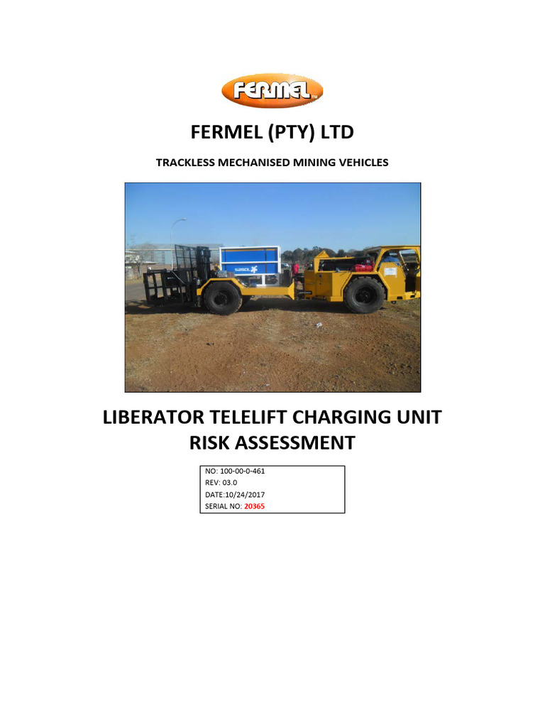 Fermel (Pty) LTD: Trackless Mechanised Mining Vehicles | PDF | Risk | Brake