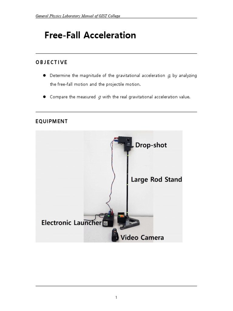 Free-Fall Motion Manual | PDF | Acceleration | Velocity