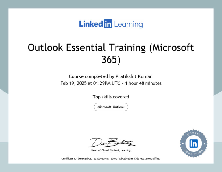 LinkedIn Learning Certificate_p | PDF