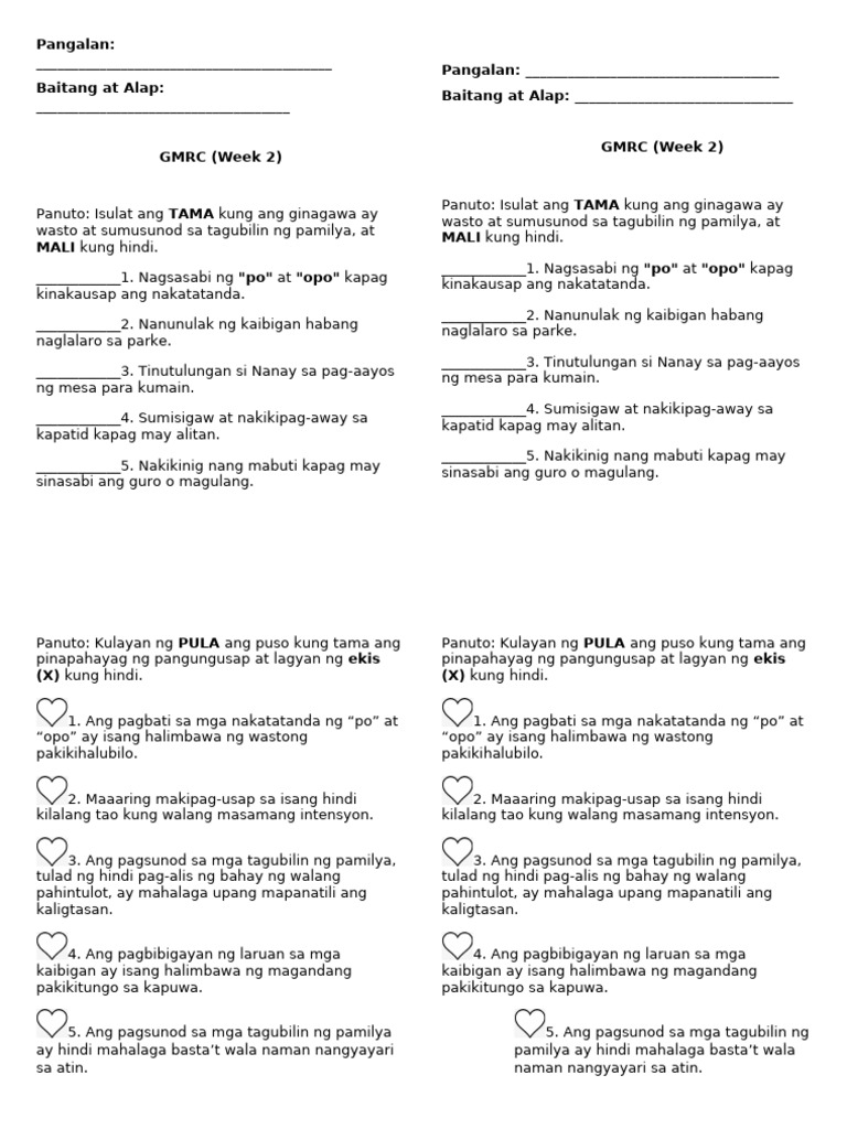 GMRC - WS - Week 2 | PDF