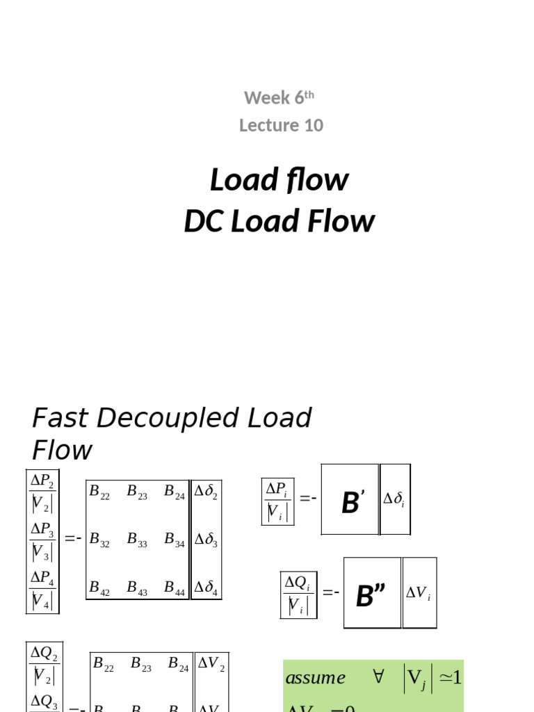 Fast Decoupled DC Load Flow Lecture | PDF