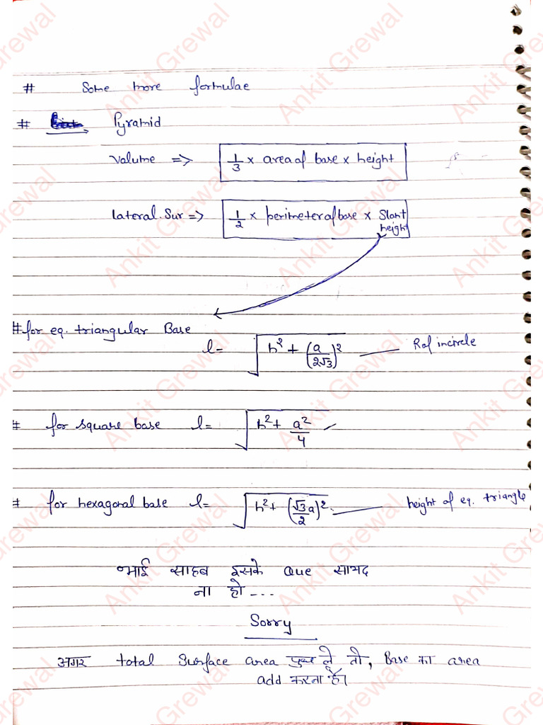 Maths Formulae Tetrahedral and Pyramid | PDF