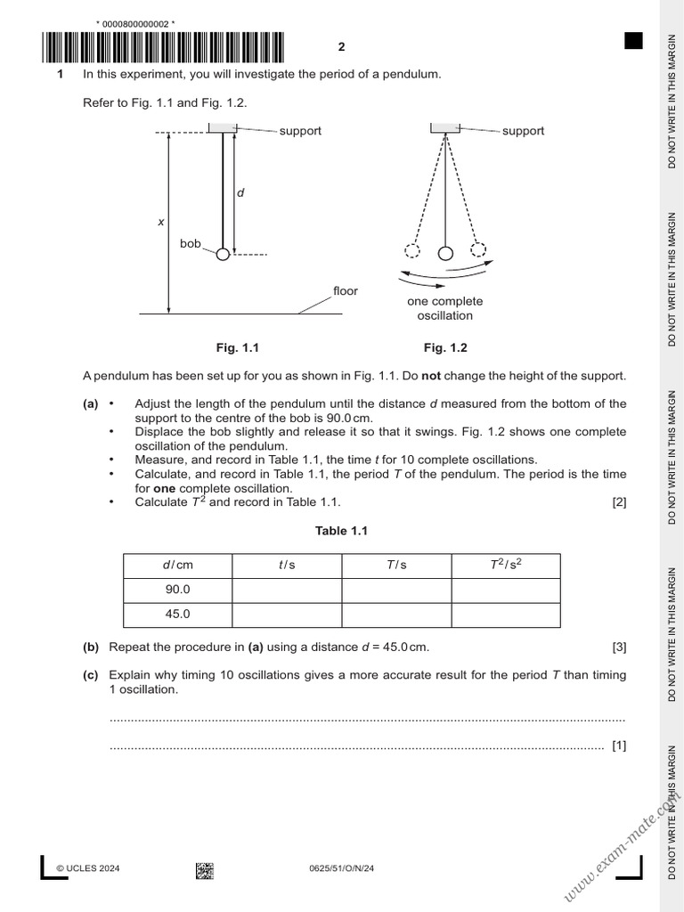 1.1.1 Practical Measuring Time Q | PDF | Pendulum