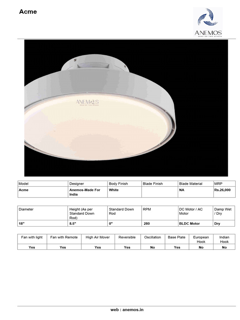 Acme - Bladeless Ceiling Fan | PDF
