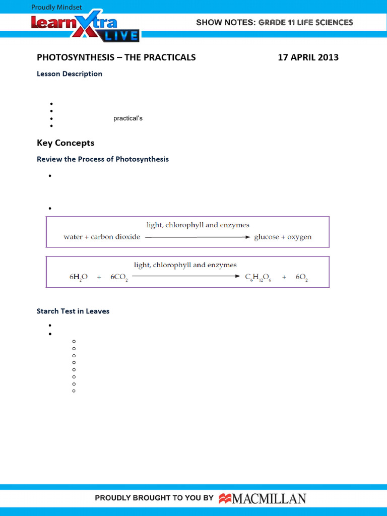 Photosynthesis Practical | PDF | Photosynthesis | Leaf