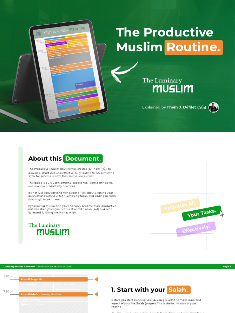 The Productive Muslim Routine PDF | PDF | Sharia | Semitic Words And ...