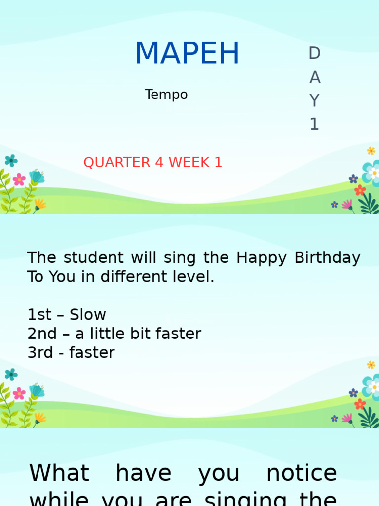 Mapeh Activities Tempo Design Dance Health Pdf Tempo