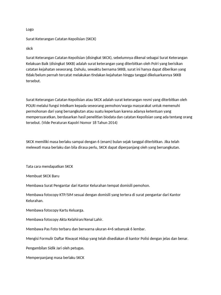 Panduan Lengkap SKCK: Cara dan Biaya | PDF