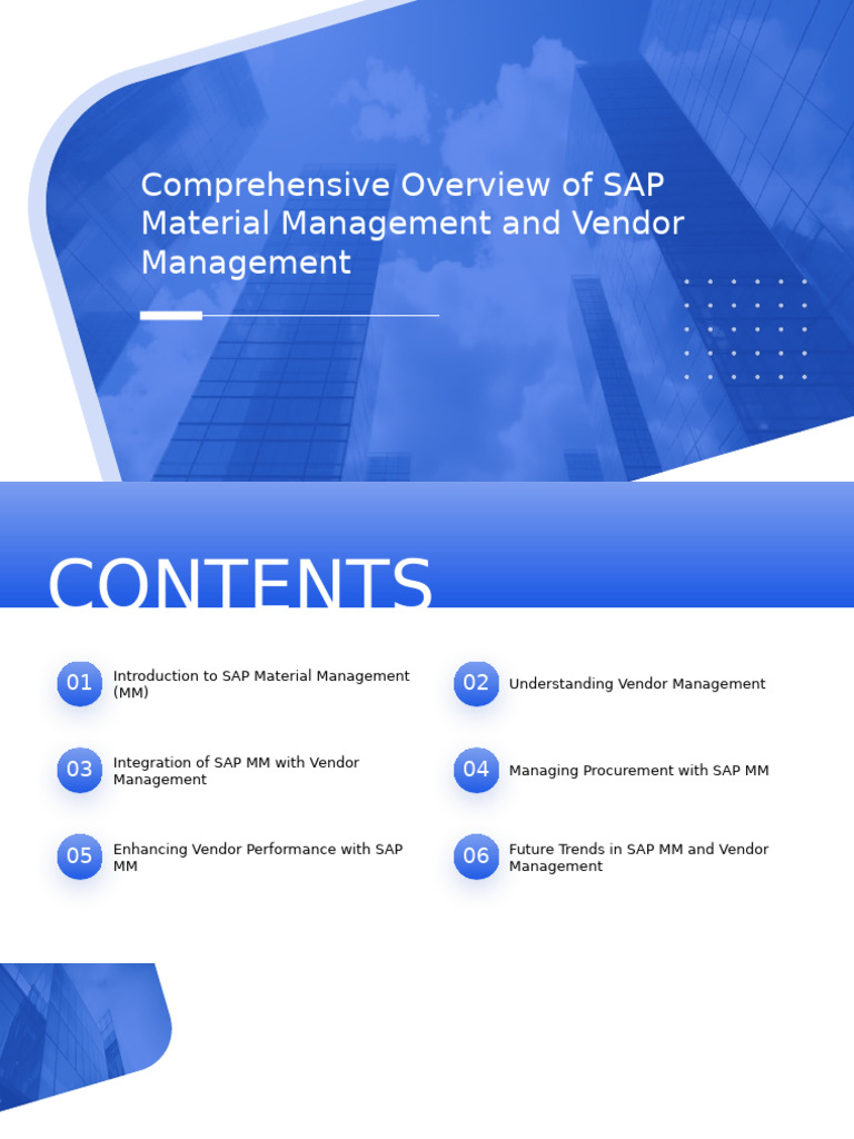 SAP Material and Vendor Management Guide | PDF | Performance Indicator ...