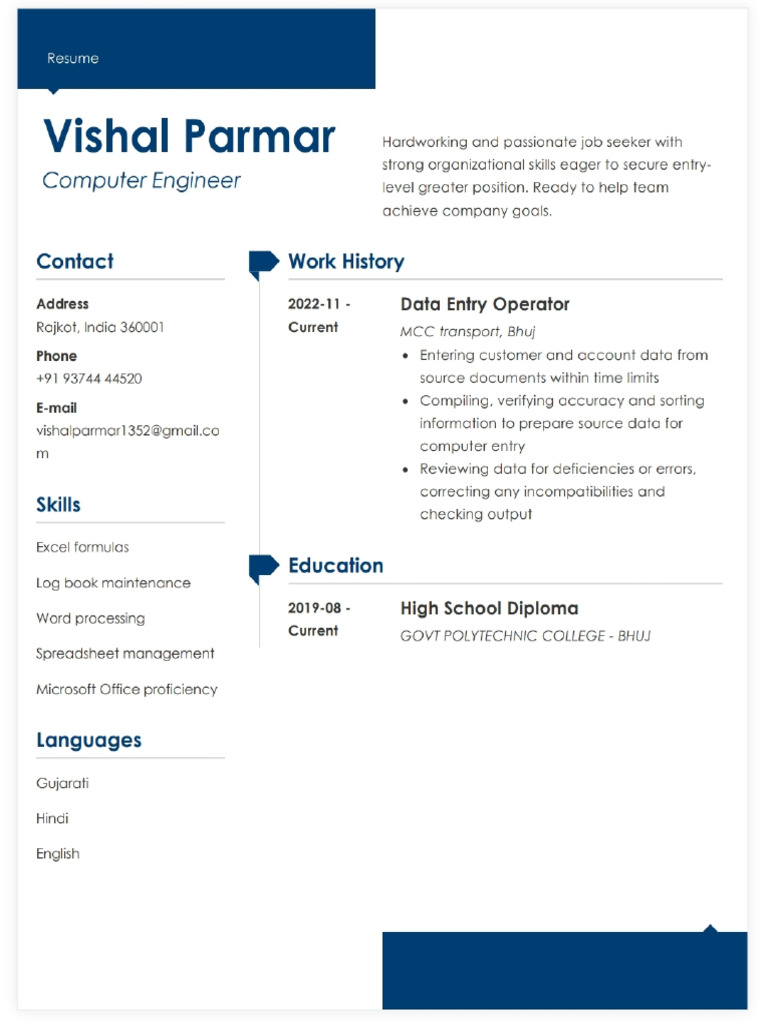 Resume Vishal | PDF
