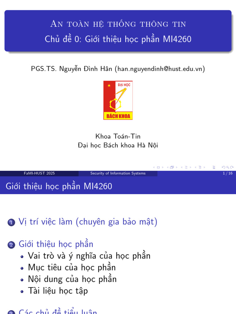 MI4260 LN00-Introduction NDHan | PDF