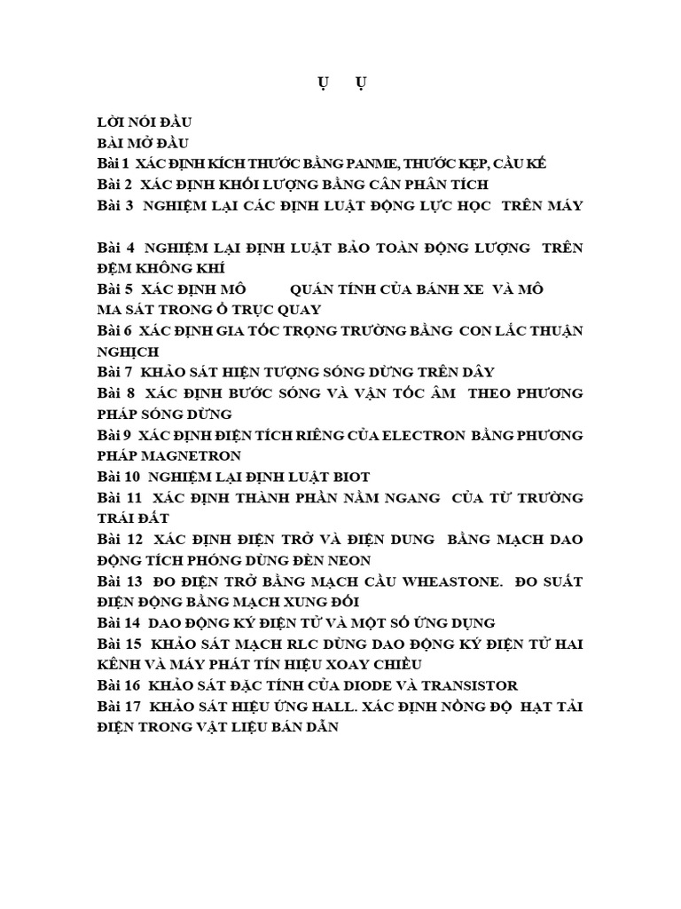 Thi nghiem VLDC 1 | PDF