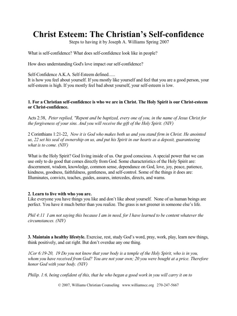 Boosting Christ-Centered Self-Confidence | PDF | Jesus | Prayer