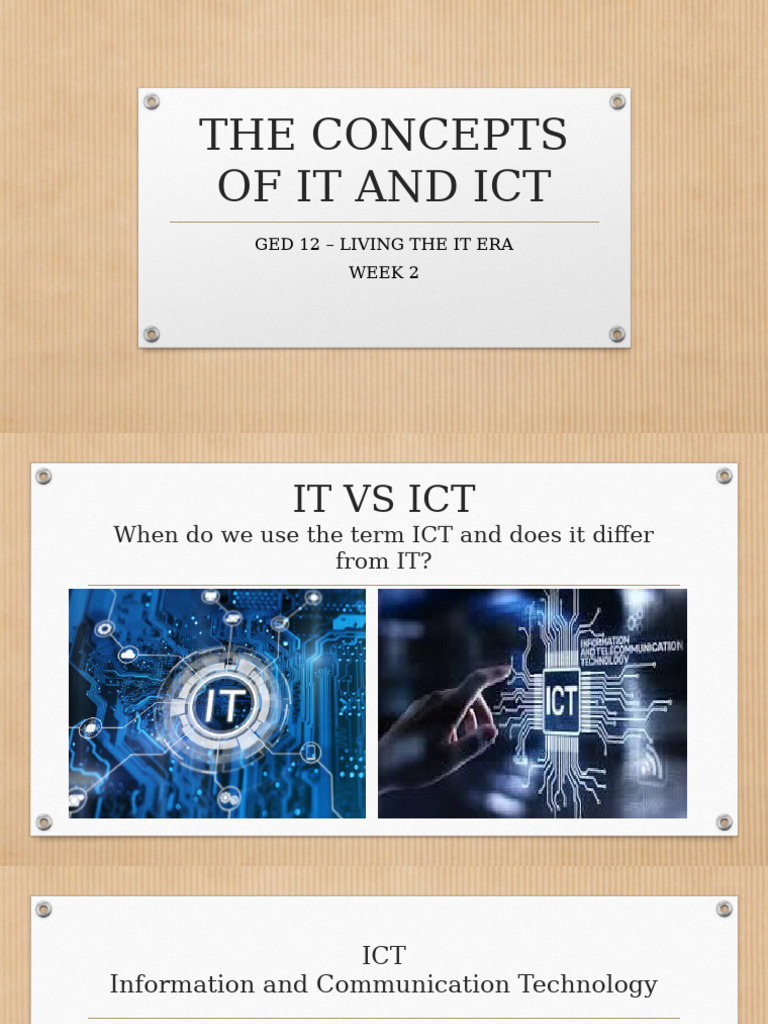 Understanding IT vs ICT Concepts | PDF | Information | Information And ...