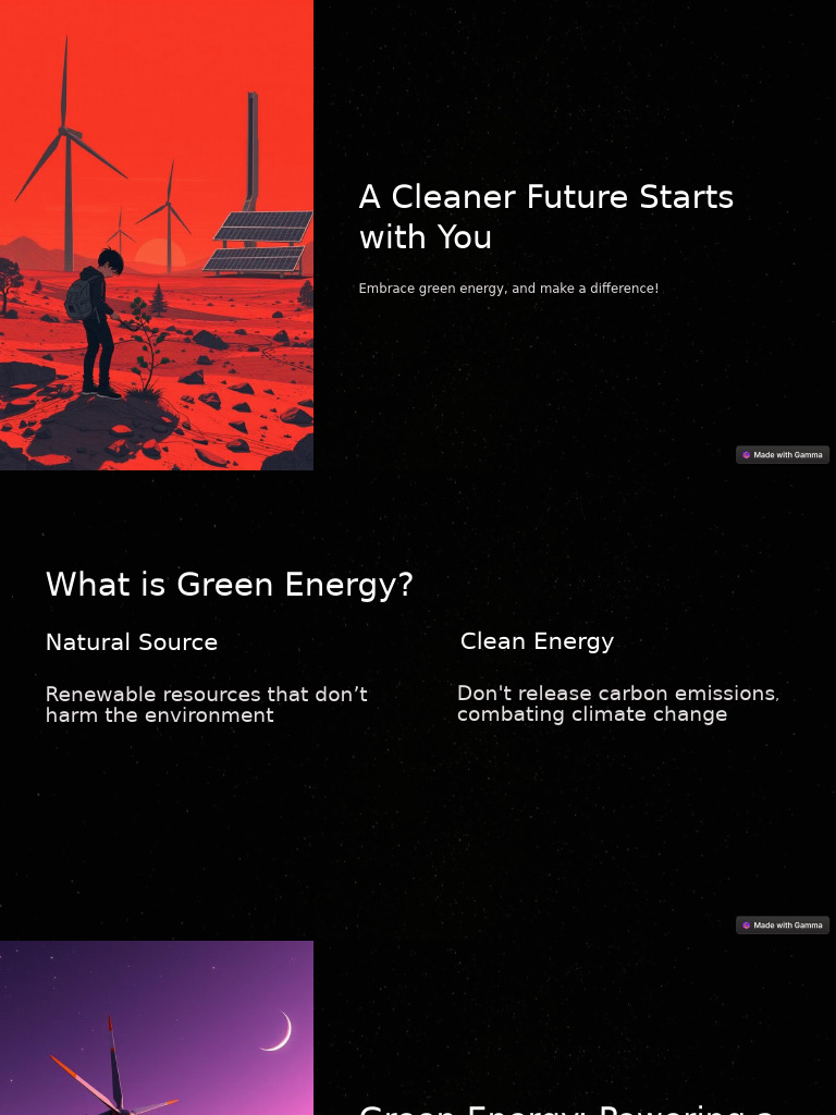Embrace Green Energy for a Sustainable Future | PDF
