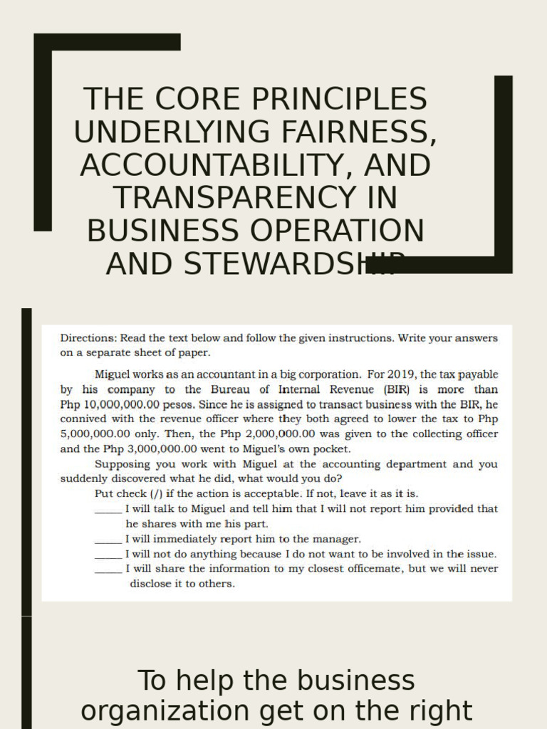 Lesson 2 The Core Principles Underlying Fairness Accountability | PDF