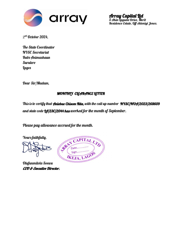 Stamped Final Clearance | PDF