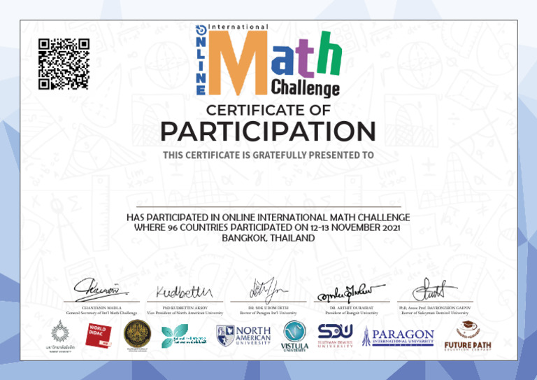 Maths Competition Participation | PDF