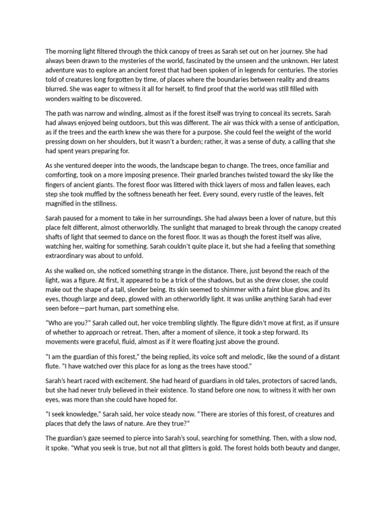 Sarah's Journey into the Unknown | PDF