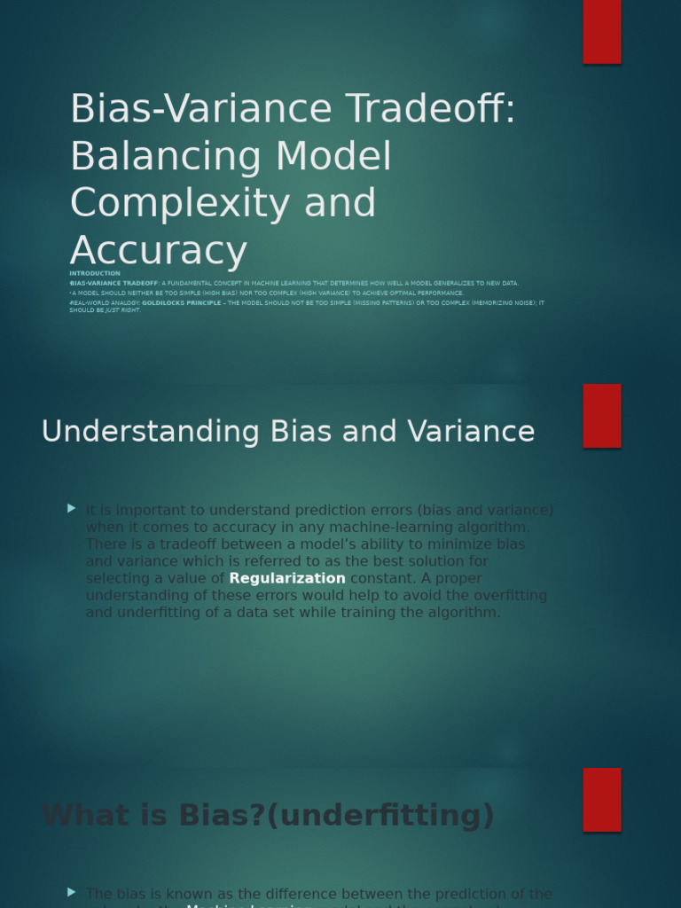 Bias-Variance Tradeoff Presentation | PDF | Applied Mathematics ...