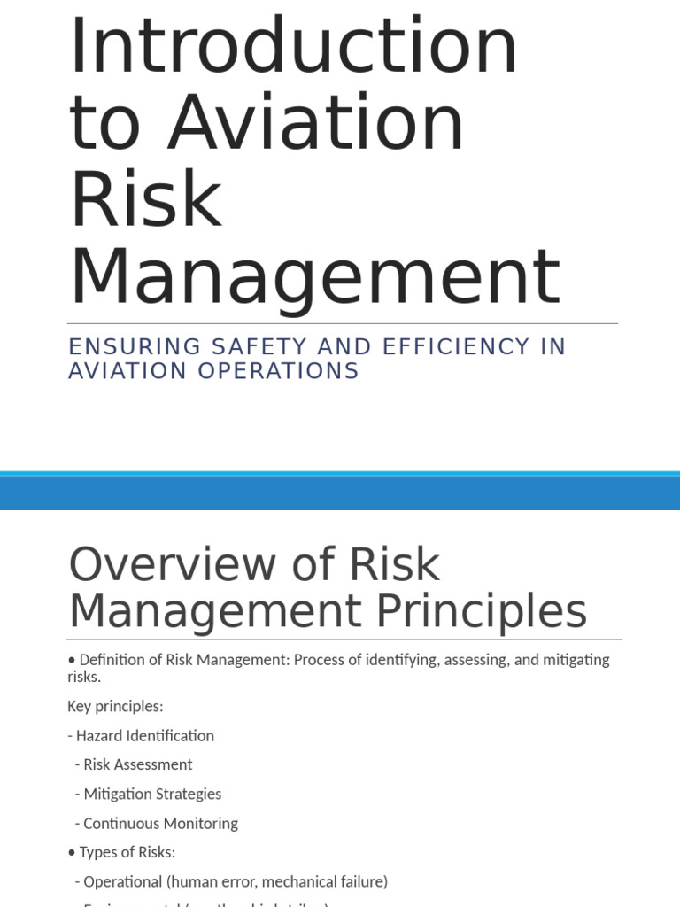 Aviation Risk Management Guide | PDF | Risk | Aviation