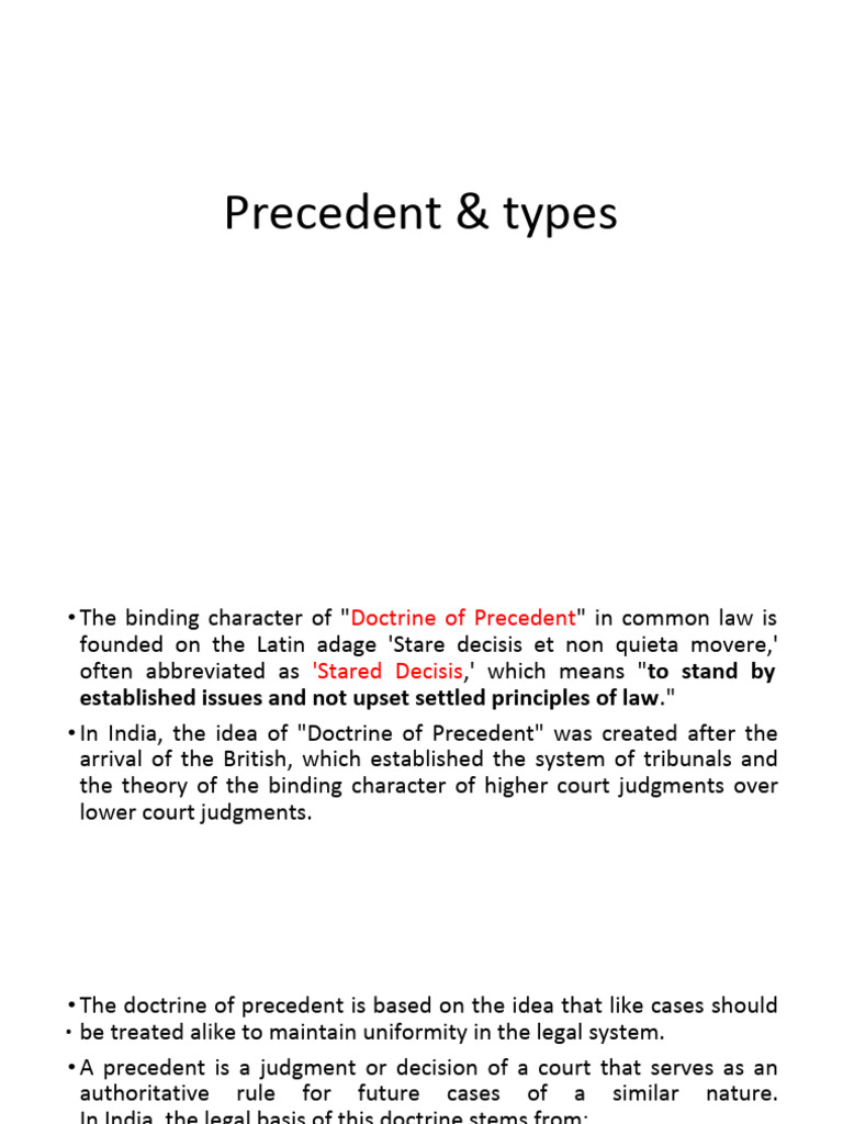 Precedent Types | PDF | Precedent | Government
