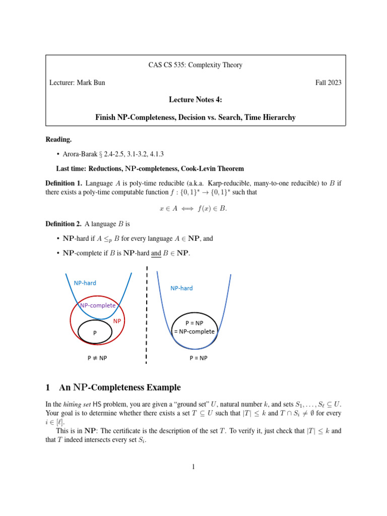 lec4 | PDF | Computational Complexity Theory | Mathematics