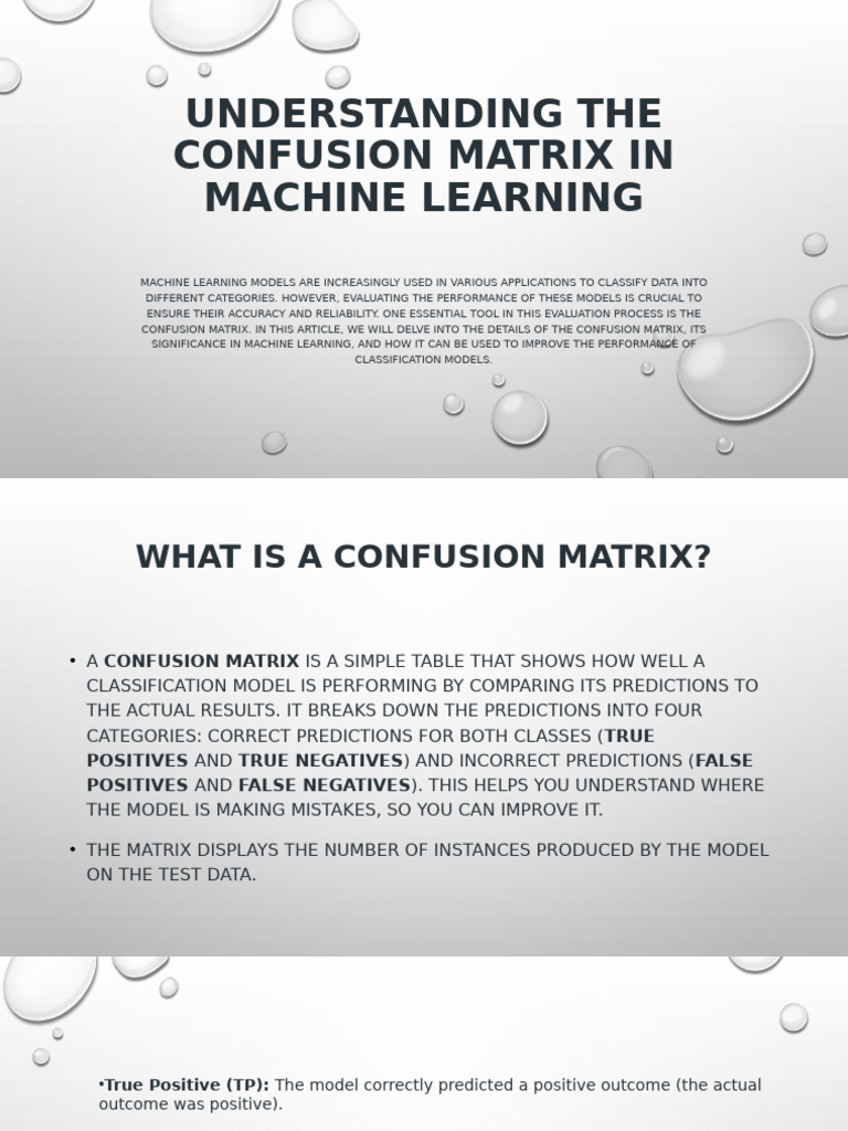 Understanding The Confusion Matrix in Machine Learning | PDF | Accuracy ...
