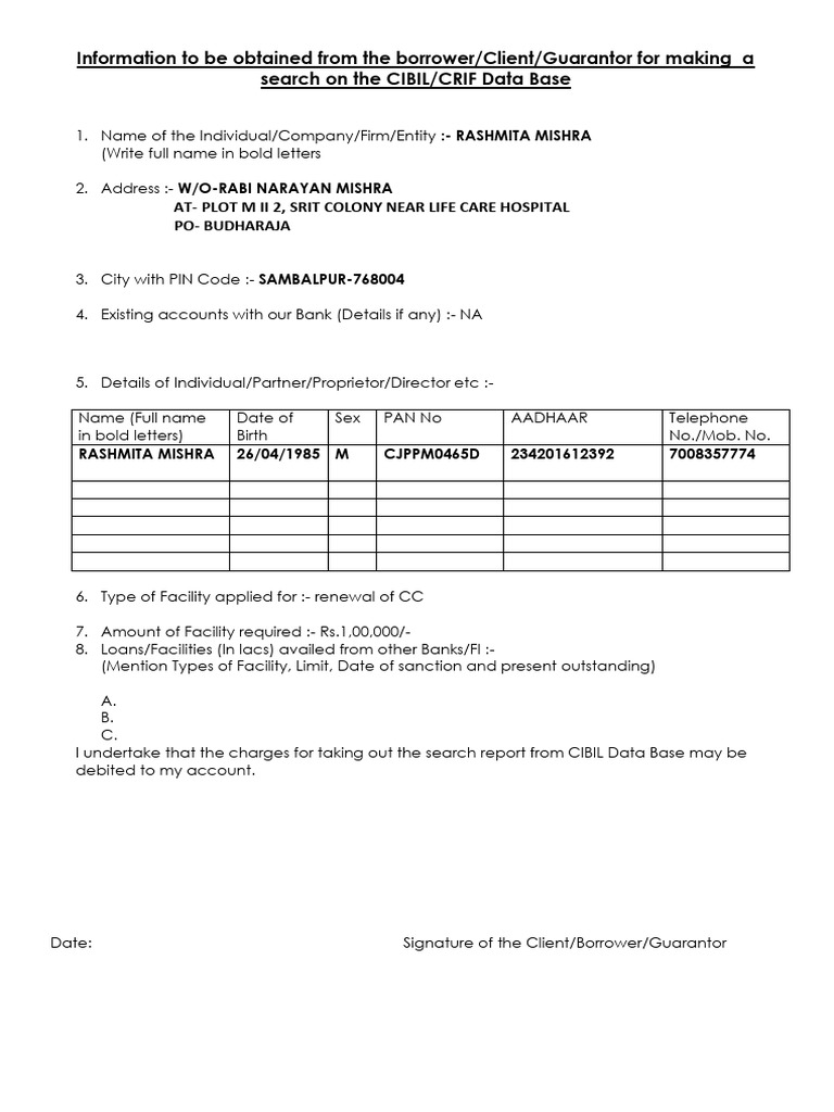 DOC-20250220-WA0000. Uco bank cibil form | PDF | Business | Financial ...
