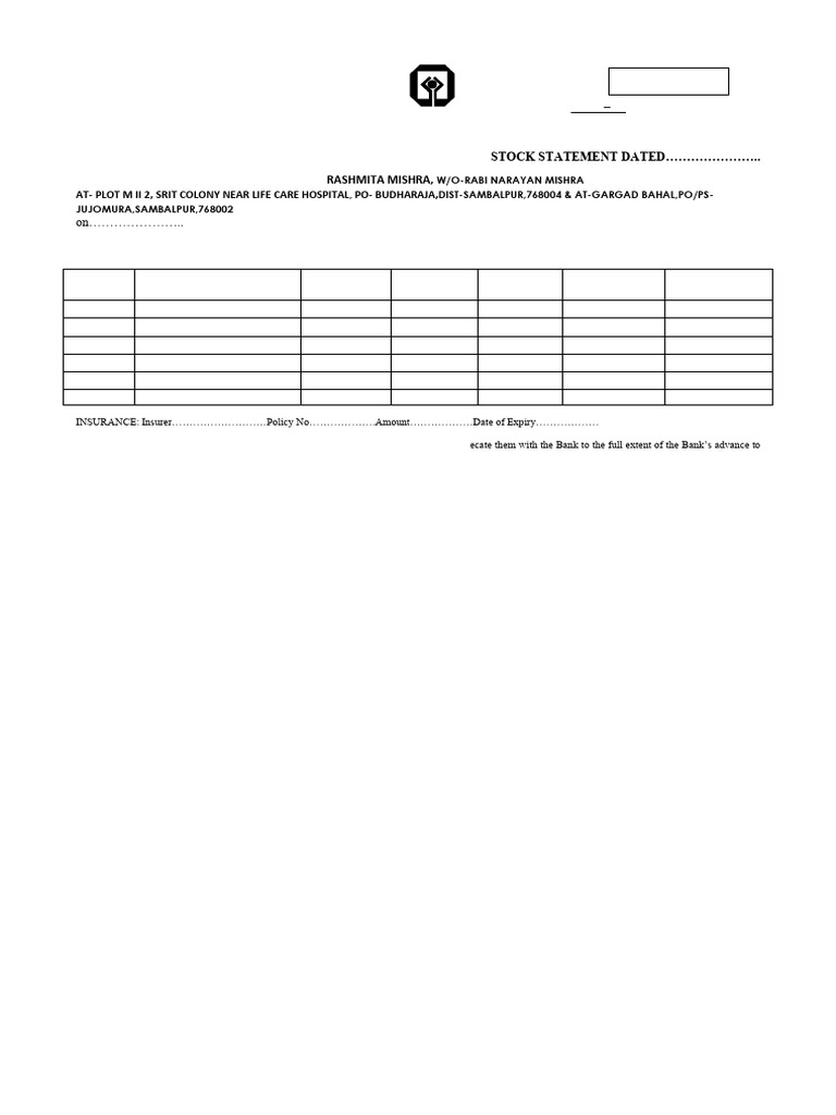 UCO Bank Stock Statement Format | PDF | Private Law | Business