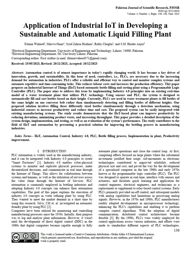 Application of - Industrial - IoT - in - Developing - A - Sustainable - and - Automatic - Liquid ...