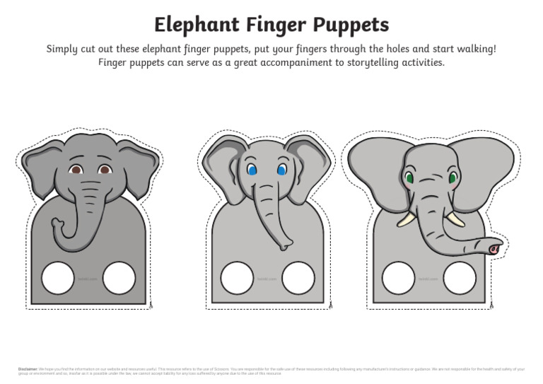 Elephant Finger Puppets Craft | PDF
