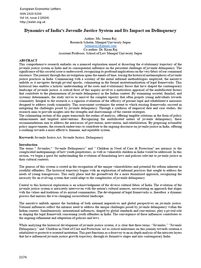 05 Seema European Economic Letters | PDF | Juvenile Delinquency ...